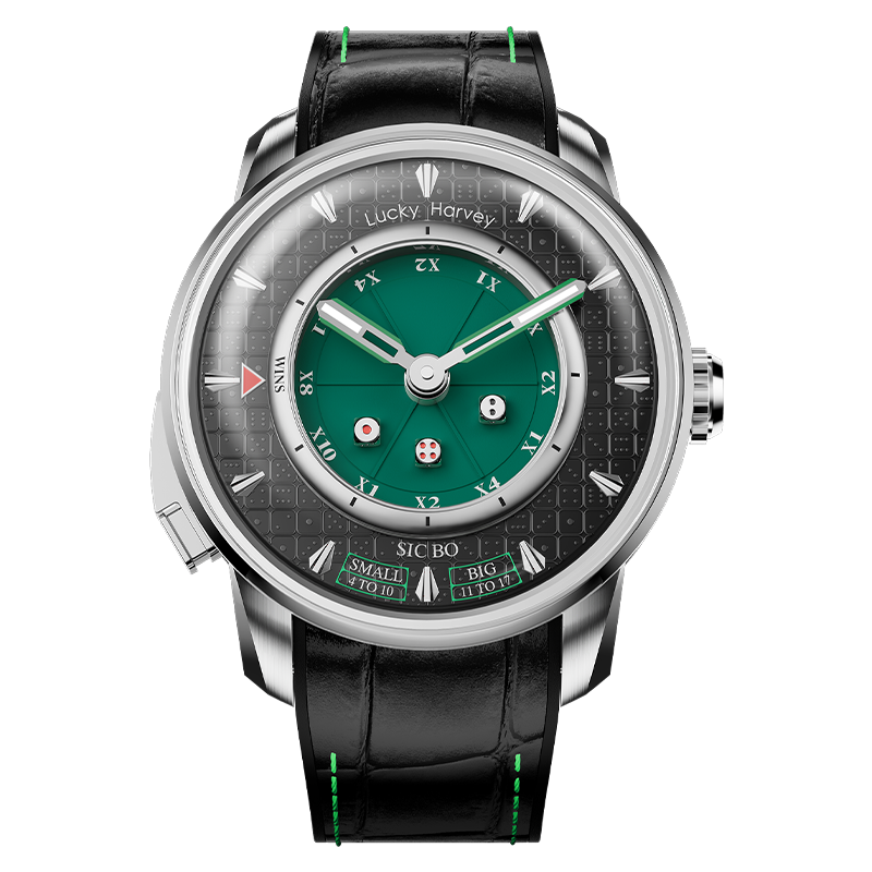 Lucky Harvey Green Sic Bo Watch | Casino Series 925 Silver Dice